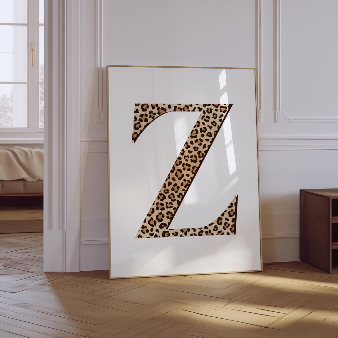Leopard Print Letter Z Poster | Girly Wall Art (digital Download) - Etsy