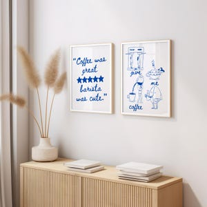 Coffee Print | Barista Was Cute Poster | Funny Coffee Set of 2 Print ...