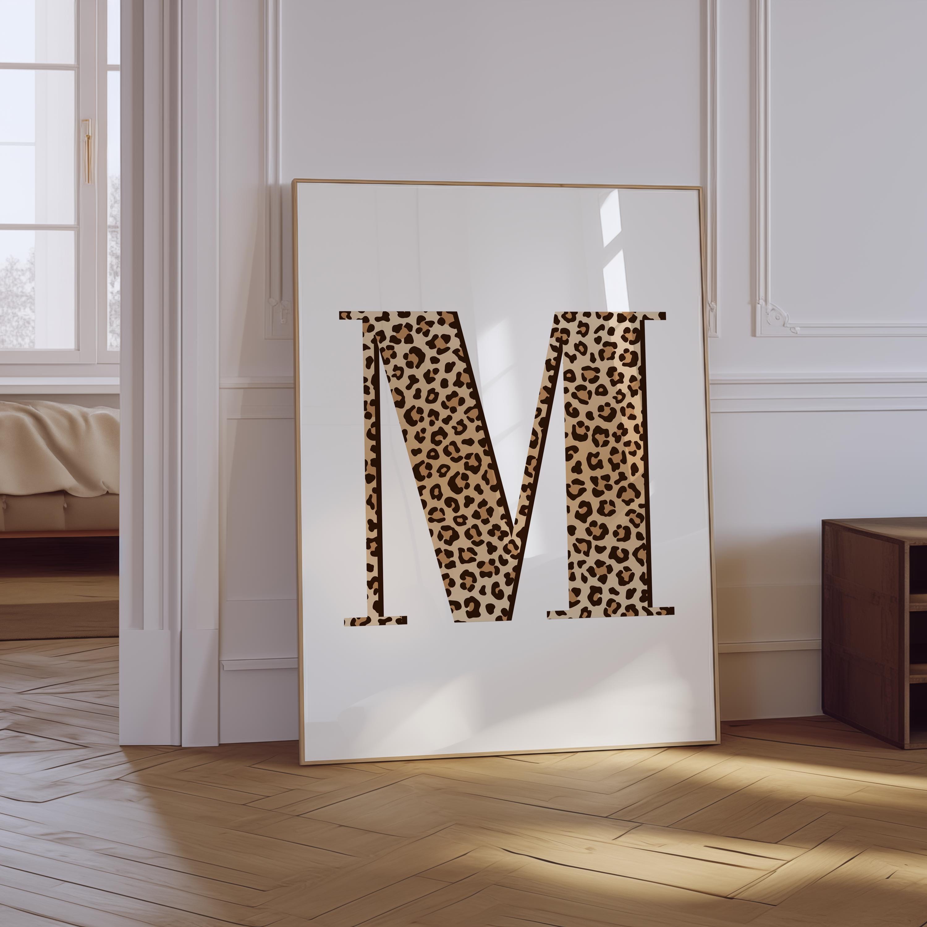 M Letter Print | Leopard Letter Print | Maximalist Wall Decor | Girly ...