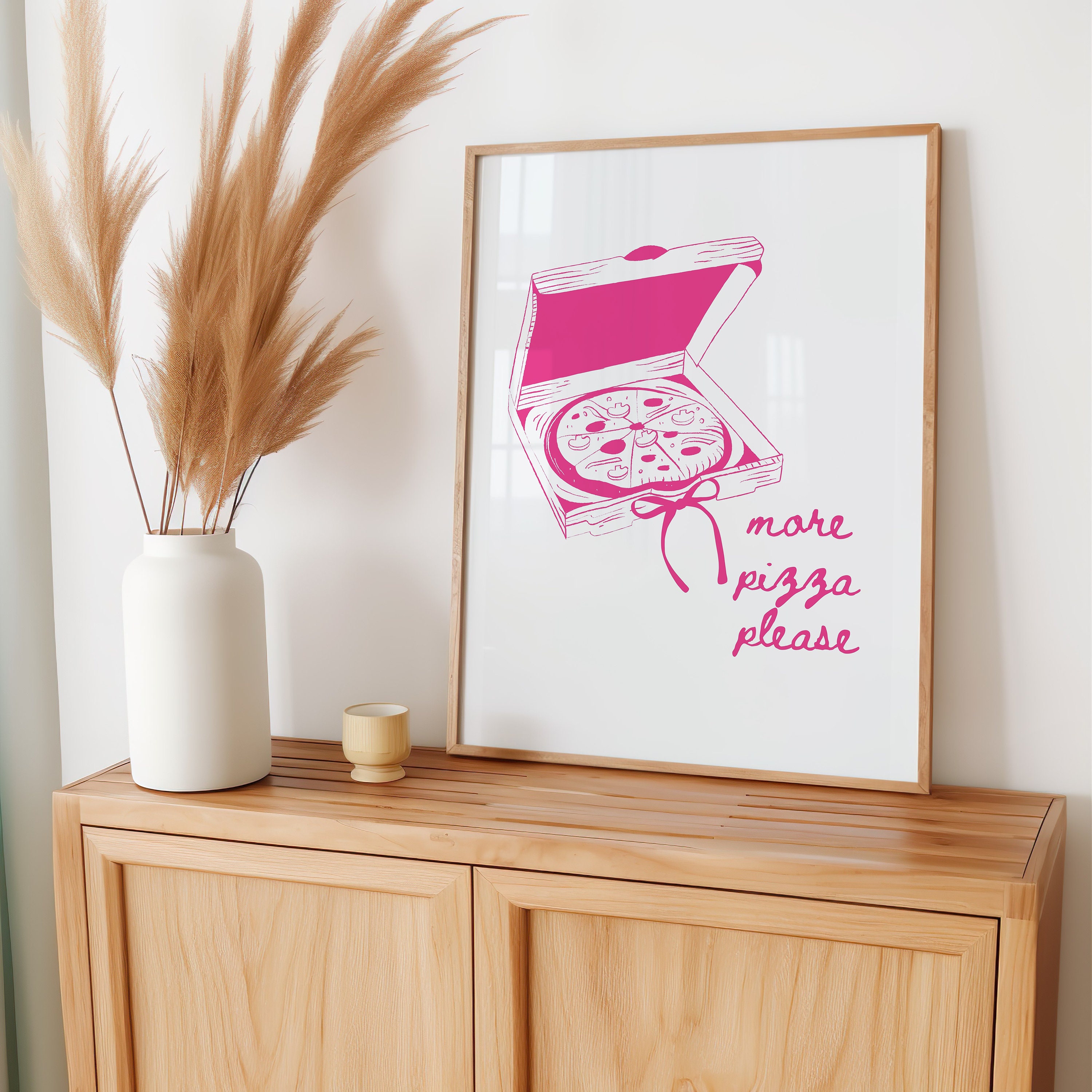 Pizza Print | Trendy Kitchen Poster | More Pizza Please Print | Italian ...