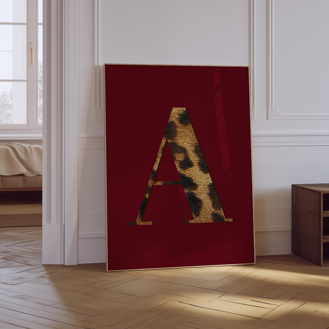 Letter A Poster: Girly Maximalist Leopard Physical Print - Etsy