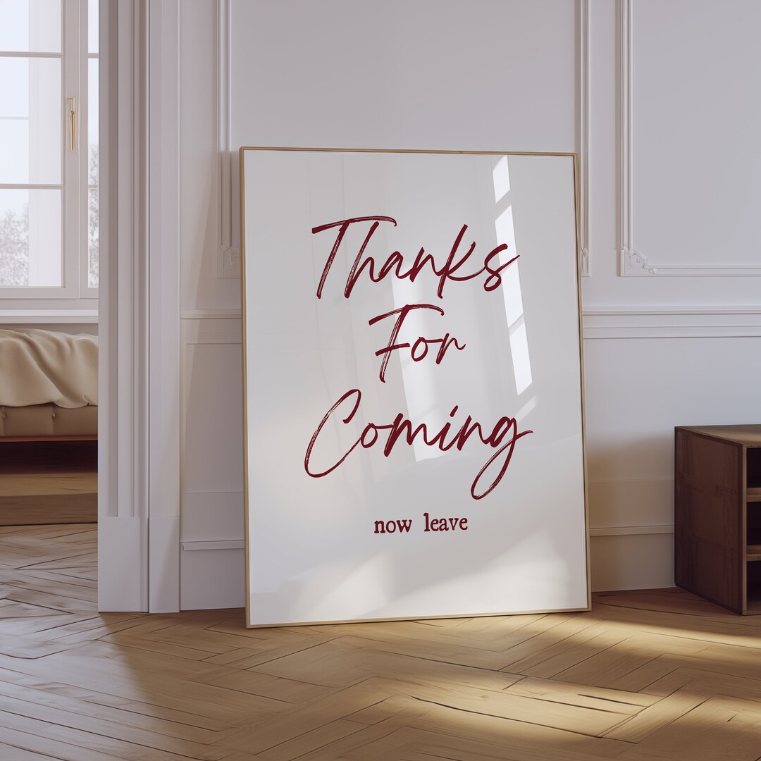 Thanks for Coming Print | Funny Bar Quote Art (digital Download) - Etsy