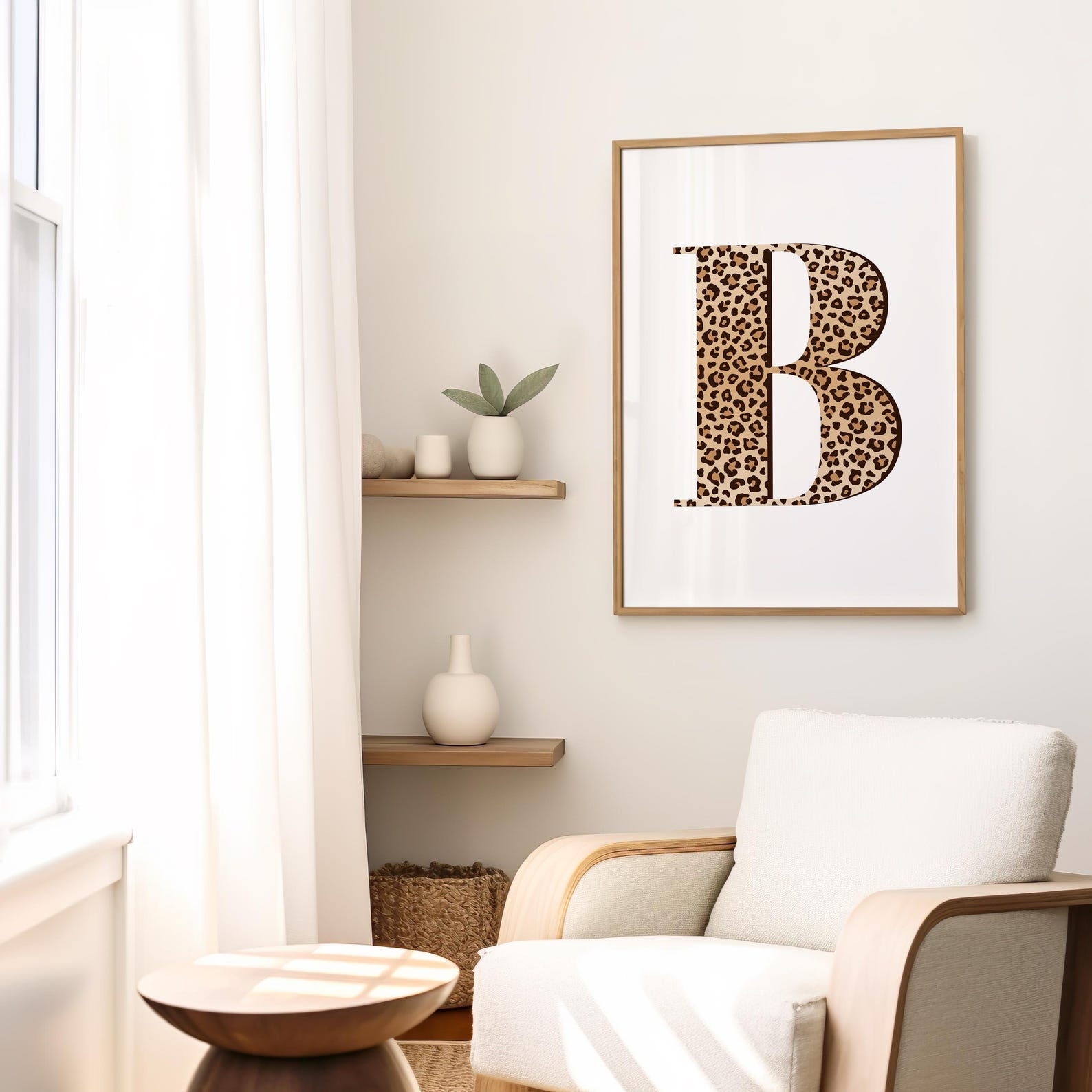 B Letter Print | Leopard Letter Print | Maximalist Wall Decor | Girly ...