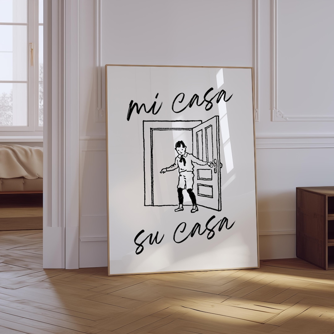 Mi Casa Su Casa Wall Art | Spanish Quote Print | Retro Vintage Spanish ...