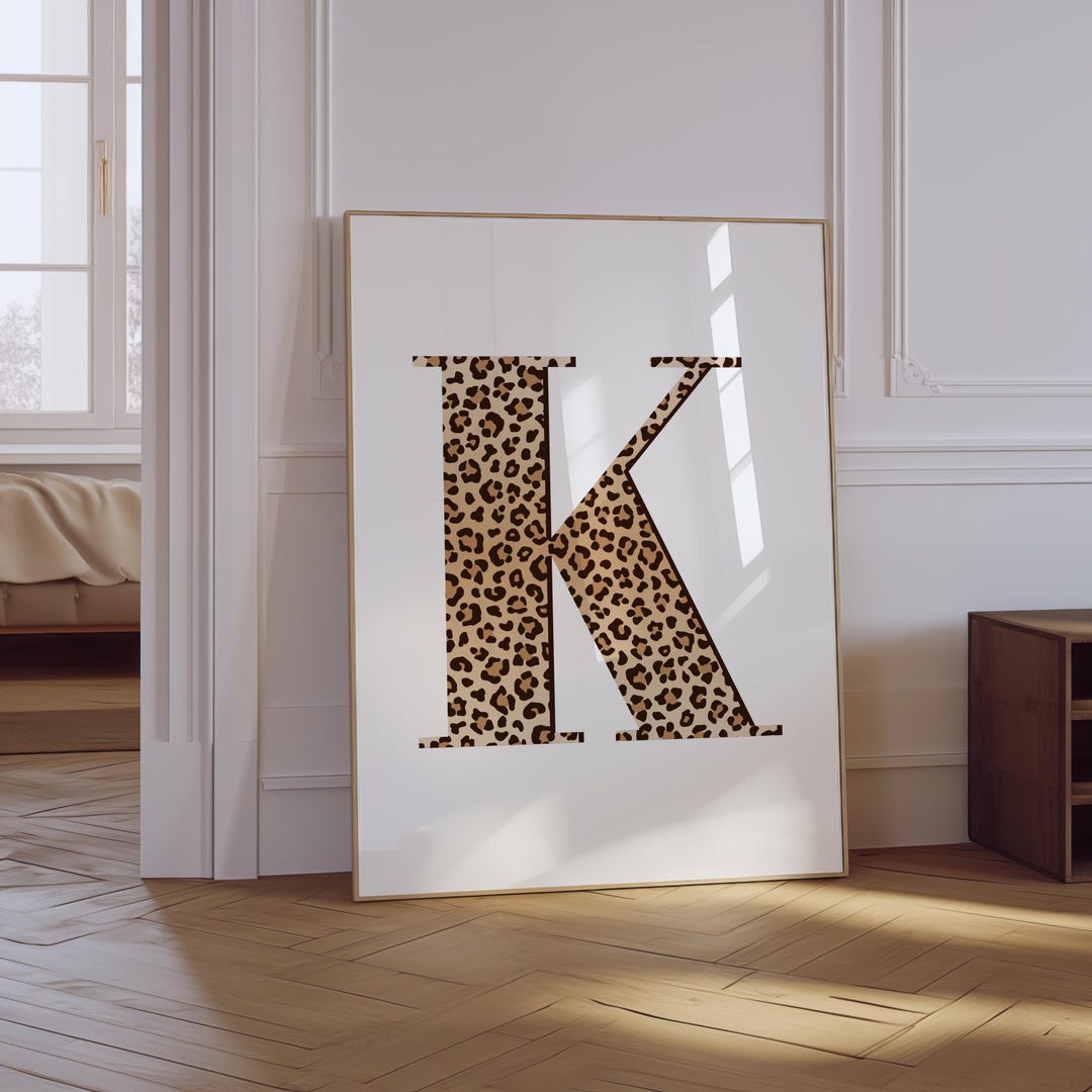 Leopard Print Letter K Poster | Girly Wall Art (digital Download) - Etsy