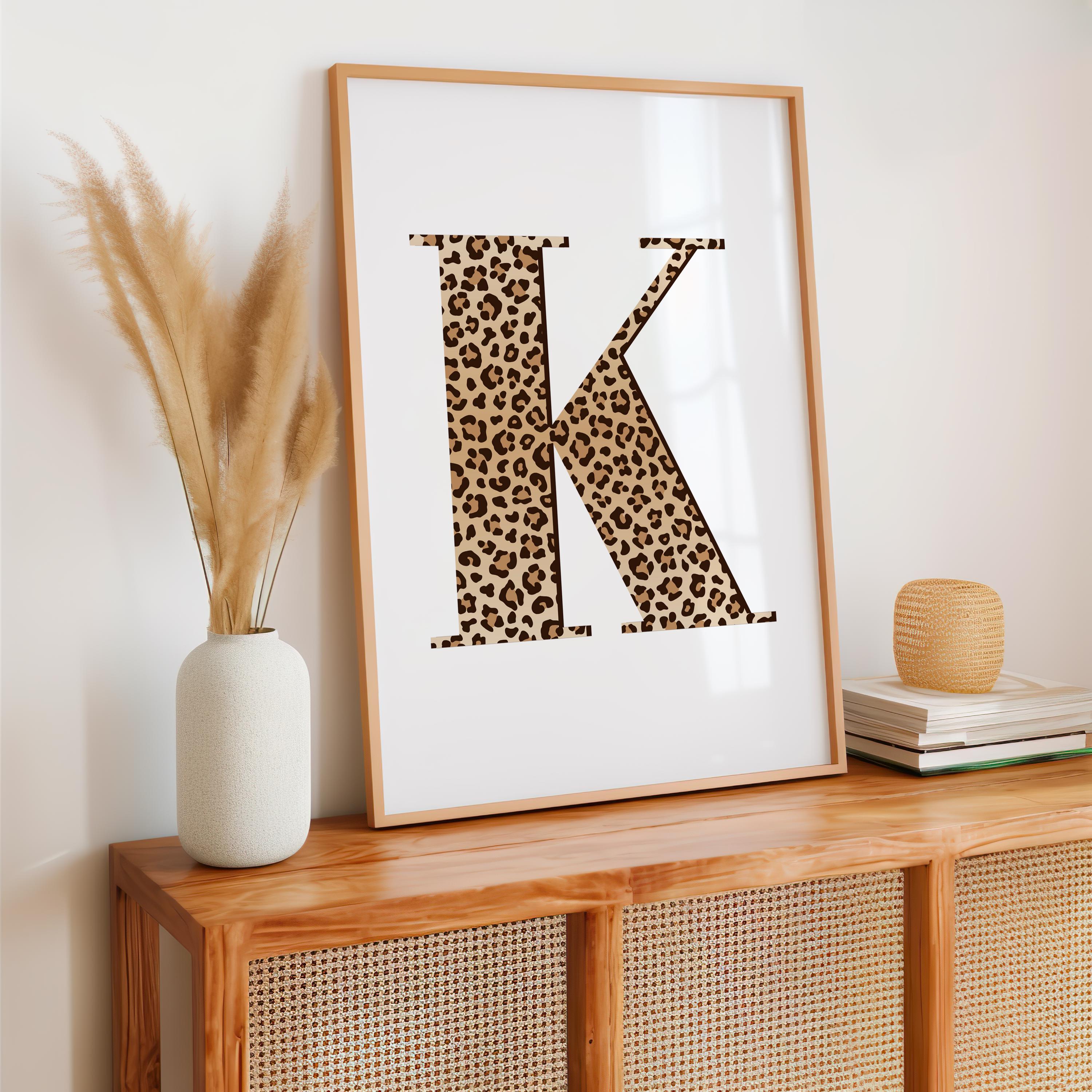 Leopard Print Letter K Poster | Girly Wall Art (digital Download) - Etsy
