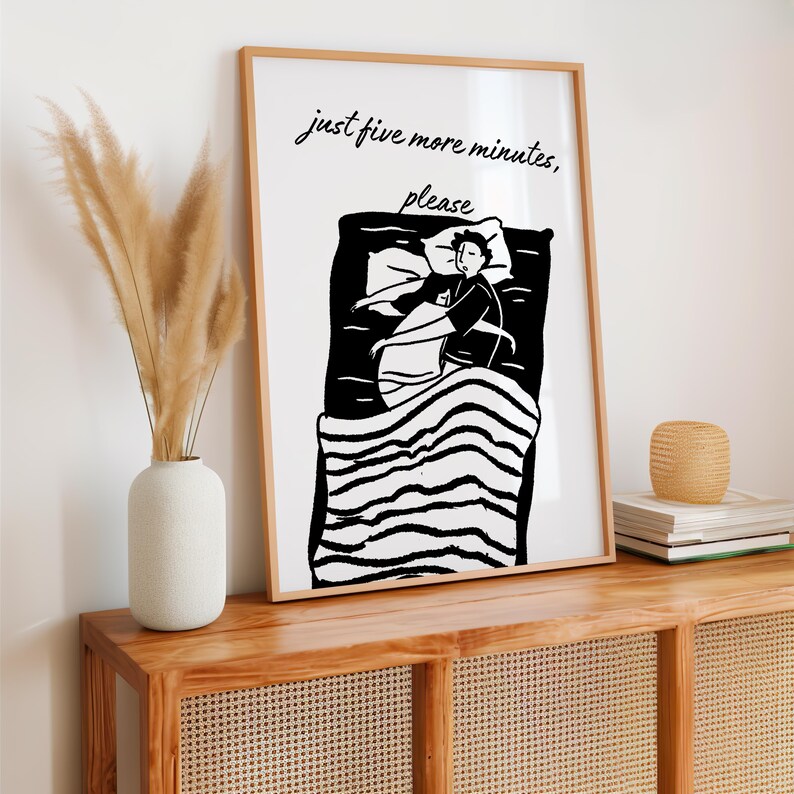 Good Night Poster| Stay in Bed Print | Cute Bedroom Wall Art| Bedroom ...