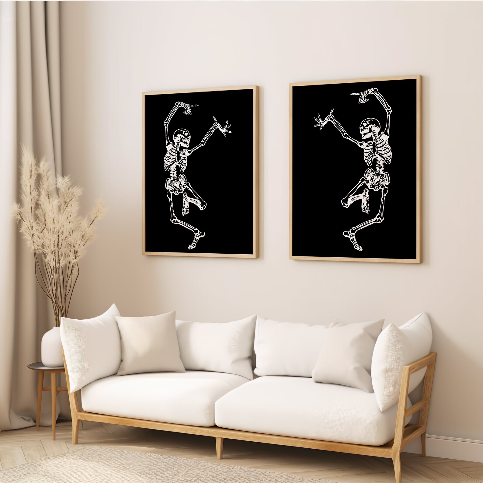 Skeleton Print | Set of 2 Skeleton Print | Set of 2 Halloween Print ...