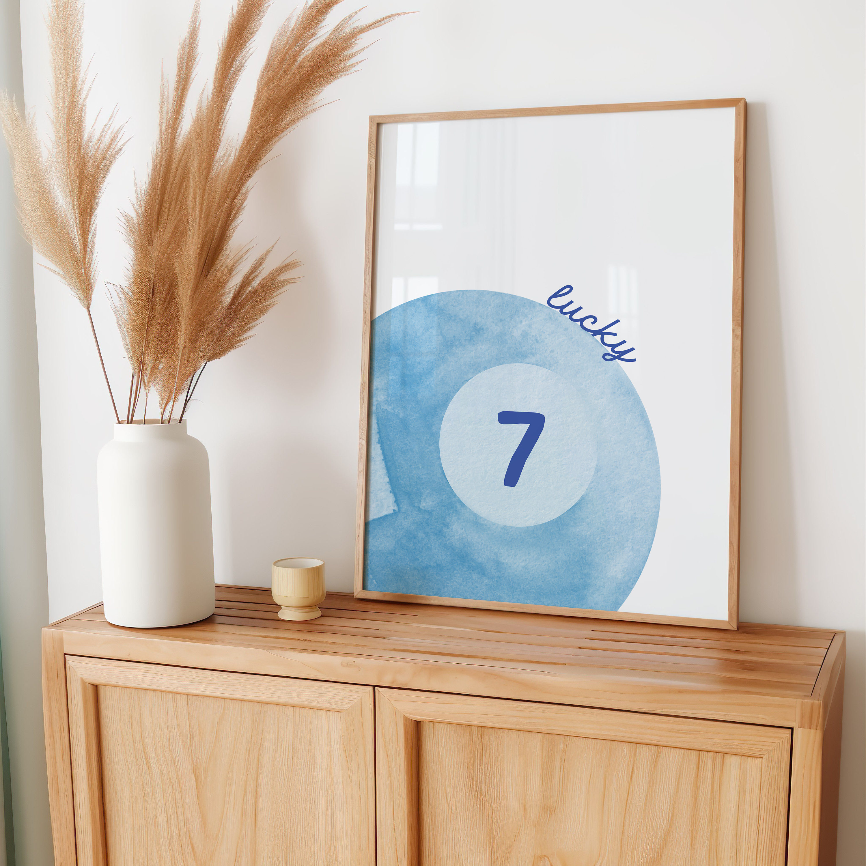 Vintage Pool Ball Print | Lucky Ball Wall Art | Retro Hand Drawn Poster ...