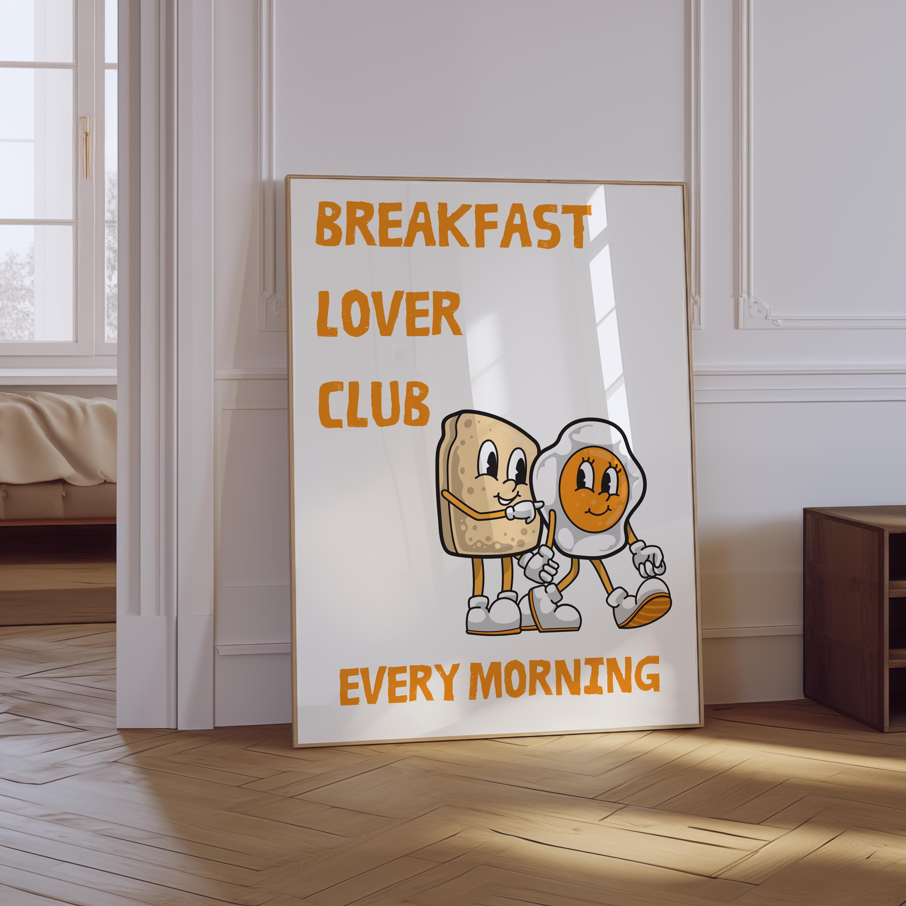 Breakfast Print | Retro Breakfast Art Poster | Trendy Kitchen Wall Art ...