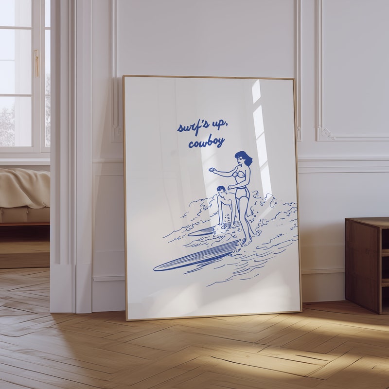 Surf Cowboy Print - Etsy