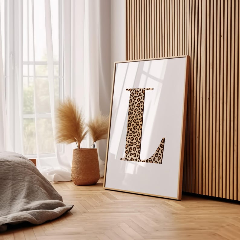 Leopard Print Letter L Poster | Girly Wall Art (digital Download) - Etsy
