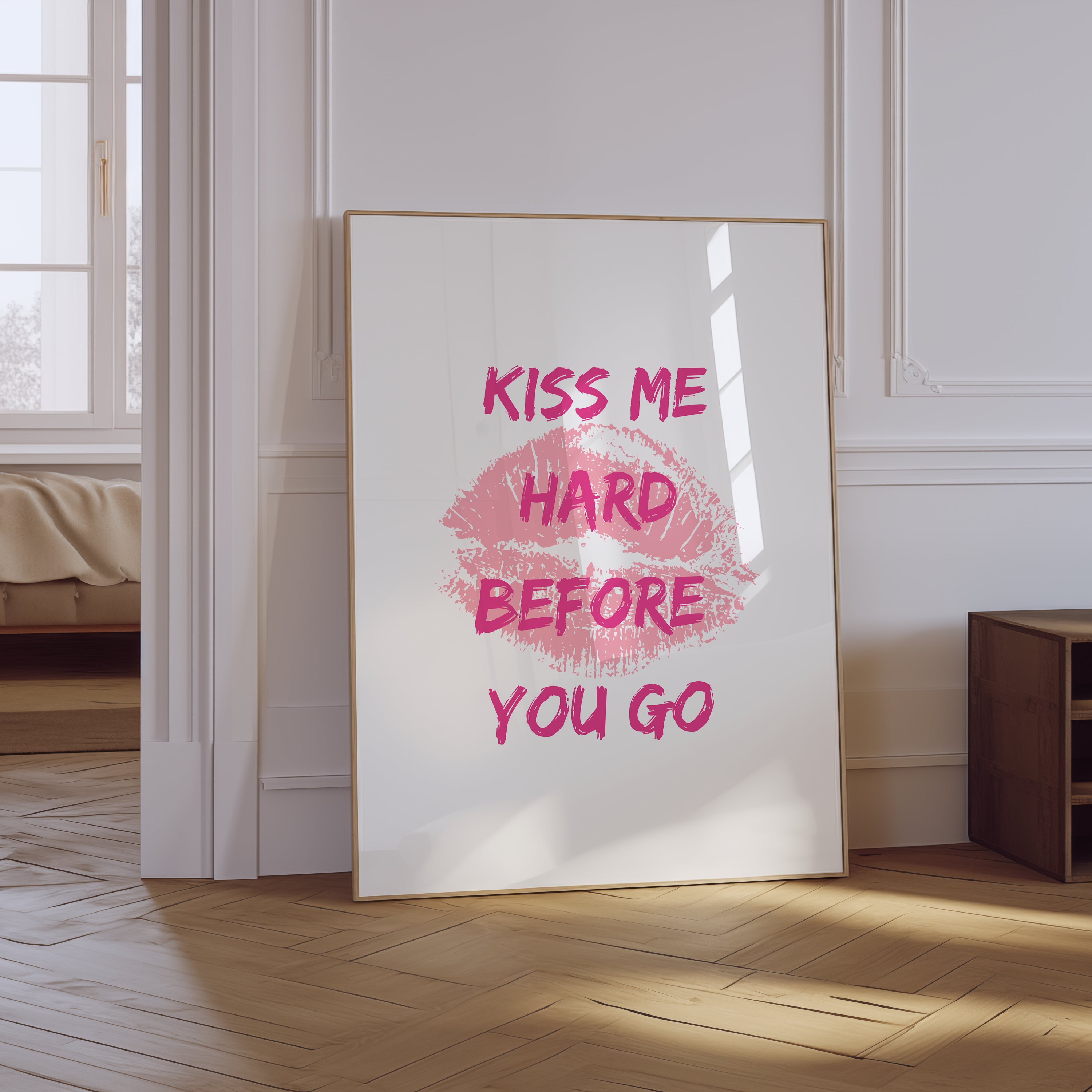 Kiss Poster | Kiss Me Hard Before You Go Poster | Preppy Dorm Poster ...