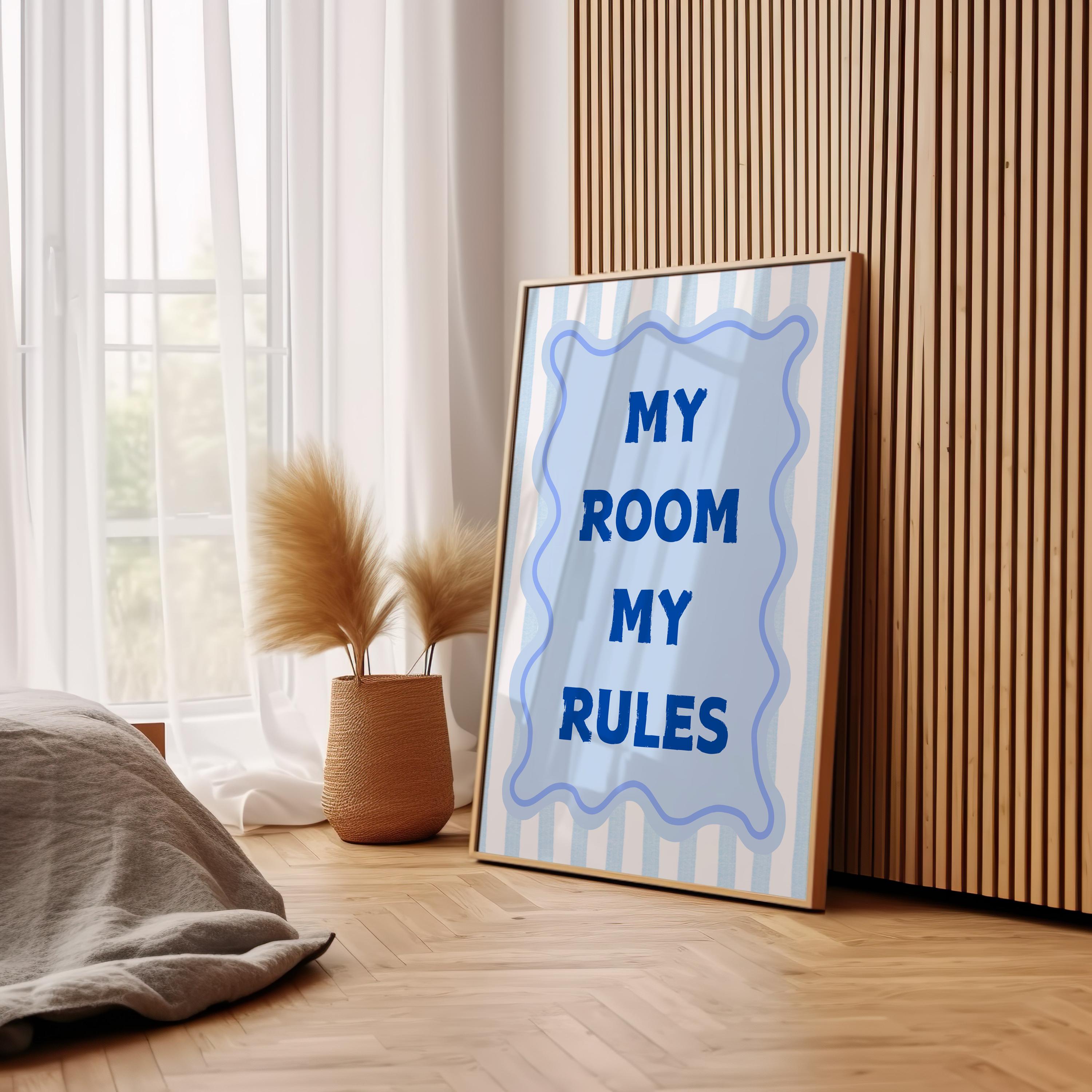 My Room My Rules Poster | Children's Room Print | Funny Kids Bedroom ...