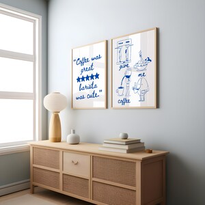 Coffee Print | Barista Was Cute Poster | Funny Coffee Set of 2 Print ...