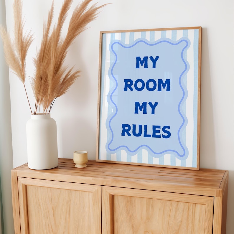 My Room My Rules Poster | Children's Room Print | Funny Kids Bedroom ...