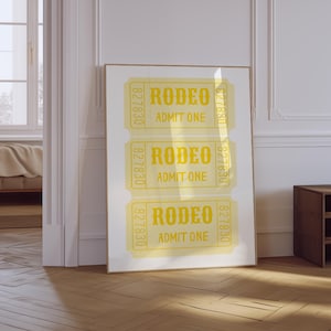 Rodeo Ticket Print | Trendy Aesthetic Cowgirl Wall Art | Western Wall ...