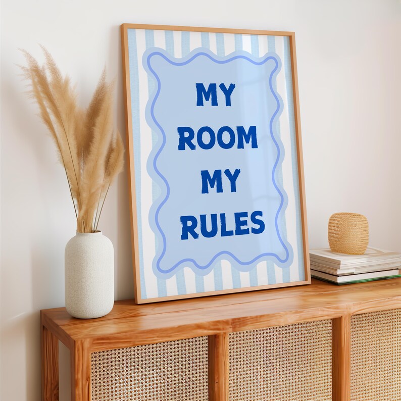 My Room My Rules Poster | Children's Room Print | Funny Kids Bedroom ...