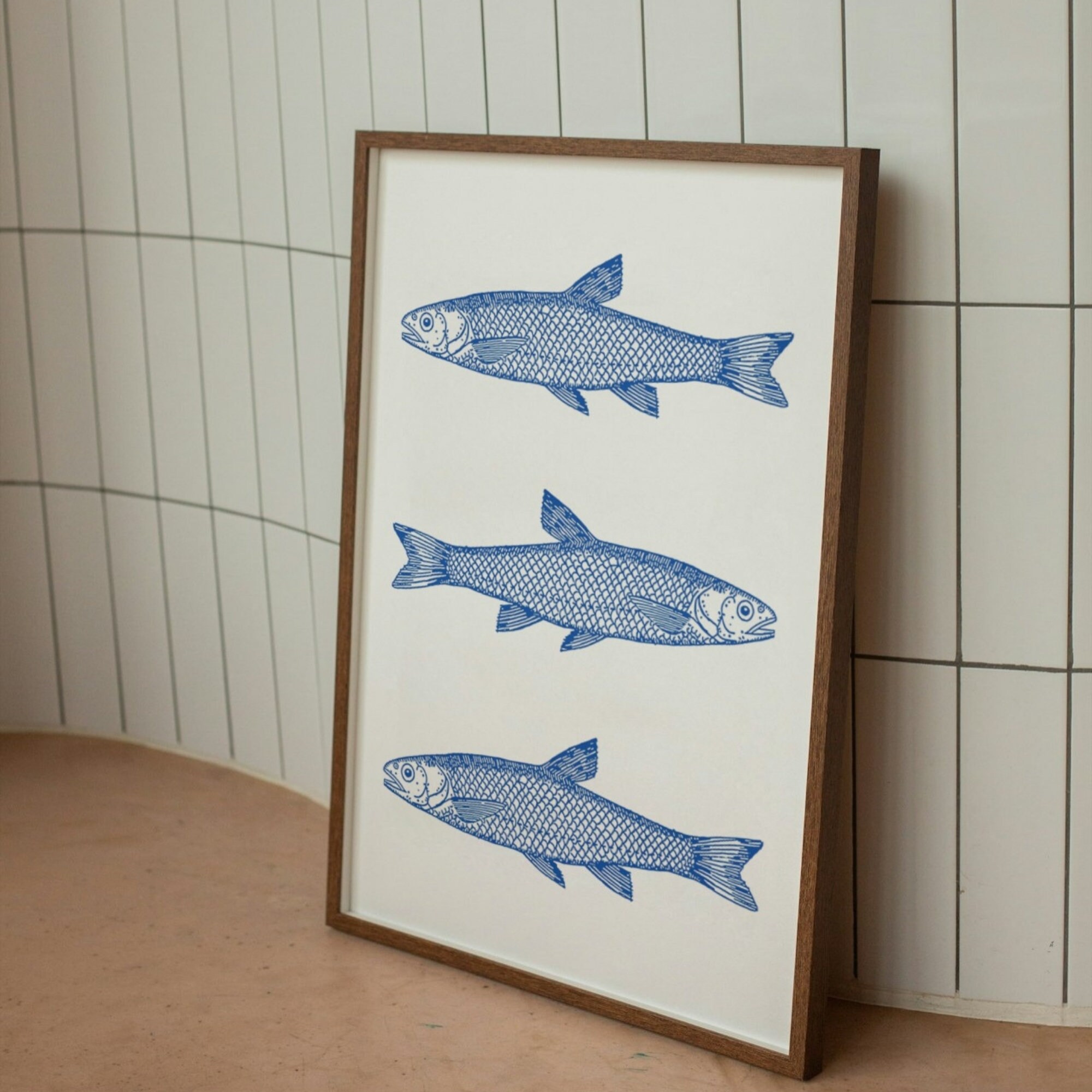 Kitchen Retro Fish Printable Wall Art Trendy Poster Restaurant Art ...