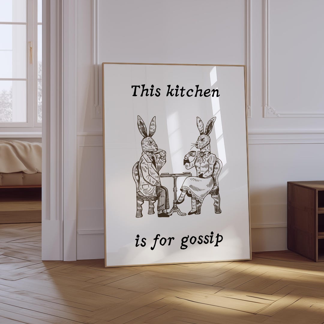 Gossip Poster | Retro Kitchen Print | Funny Quote Kitchen Wall Decor ...