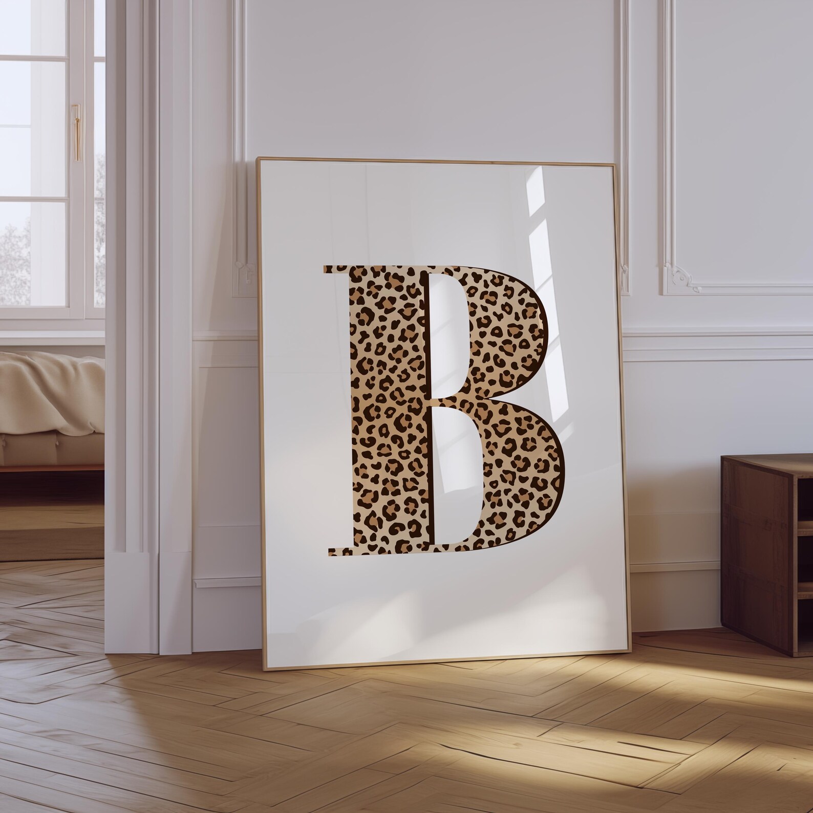 Leopard Print Letter B Poster | Girly Wall Art (digital Download) - Etsy