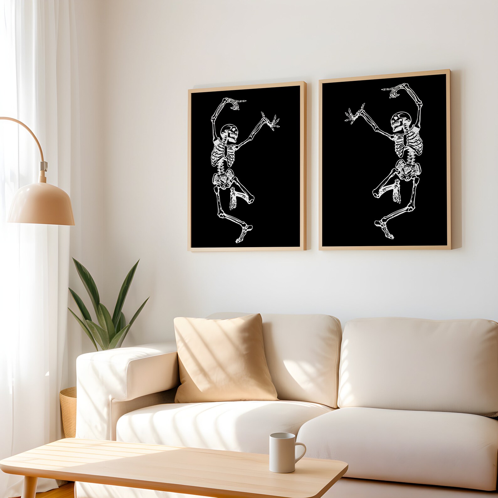 Skeleton Print | Set of 2 Skeleton Print | Set of 2 Halloween Print ...