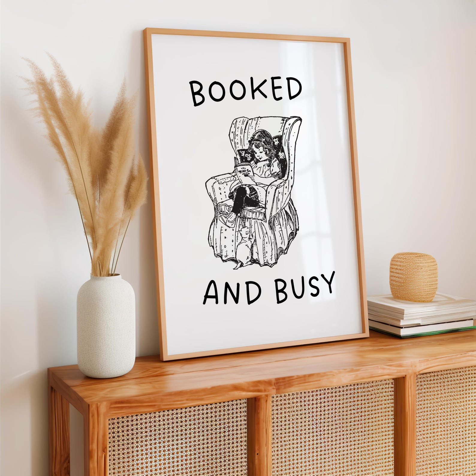 Booked and Busy Reading Poster | Vintage Classroom Art (digital ...