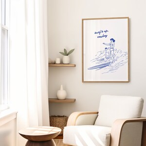 Surfing Poster | Vintage Cowboy Art | Trendy Aesthetic Room Decor ...