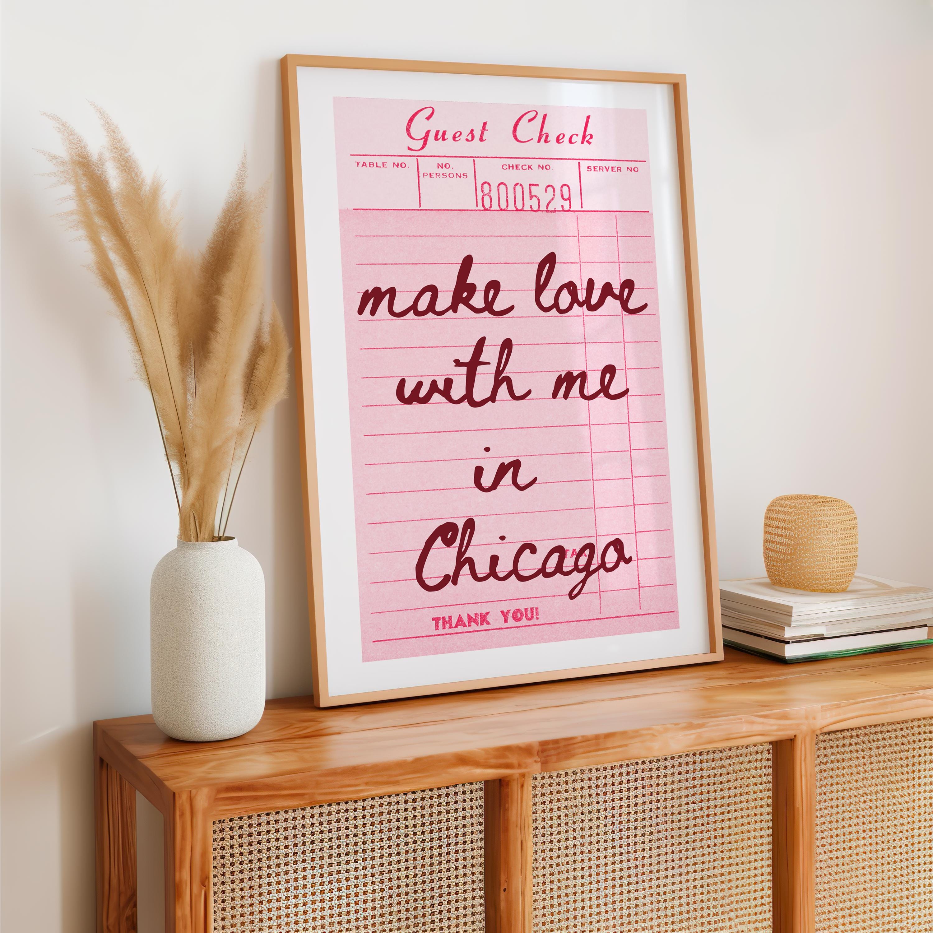 Chicago Print | Pink Chicago Wall Art | Chicago Posters | Chicago ...