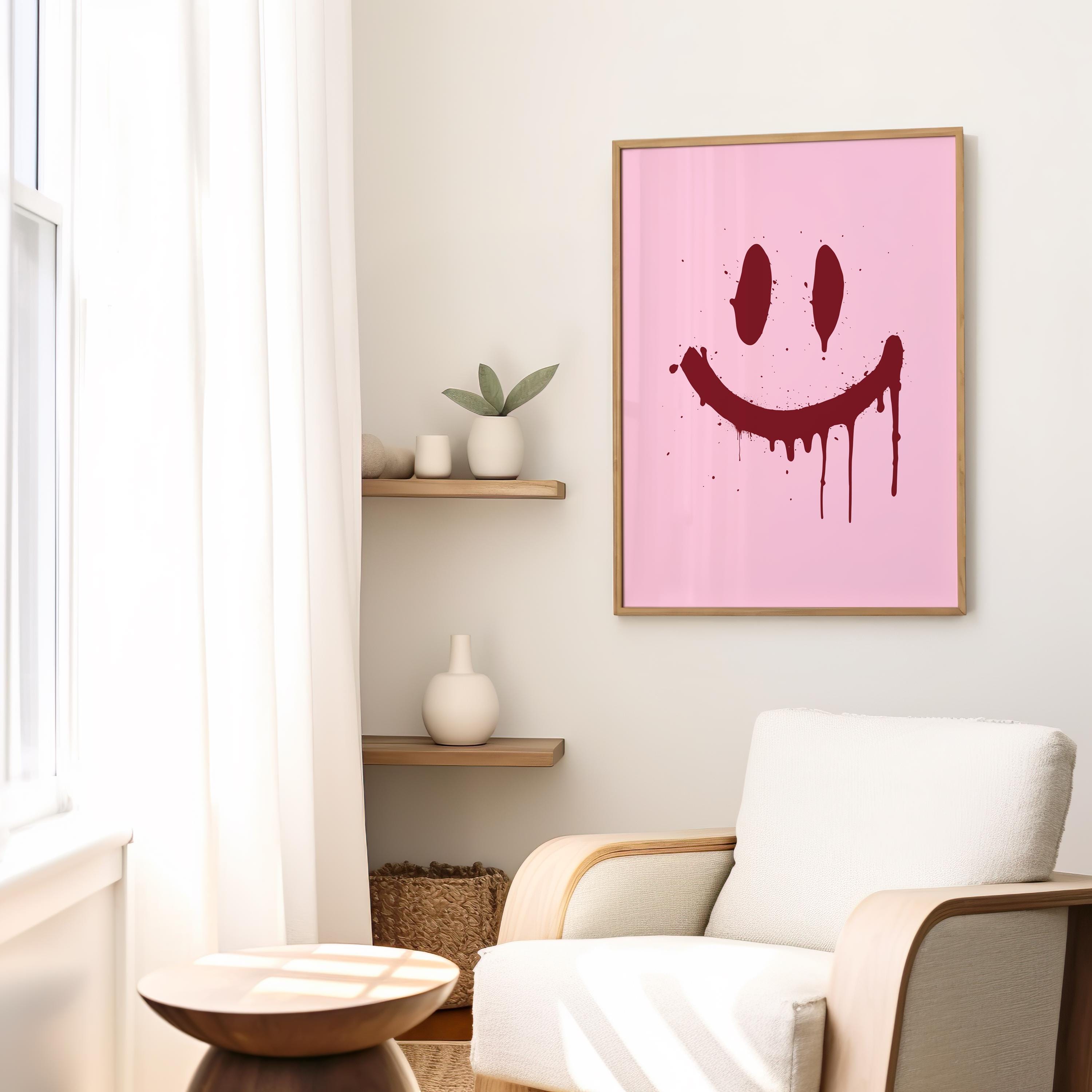Smiley Face Print | Smiley Face Wall Art | Graffiti Wall Art | Gen Z ...