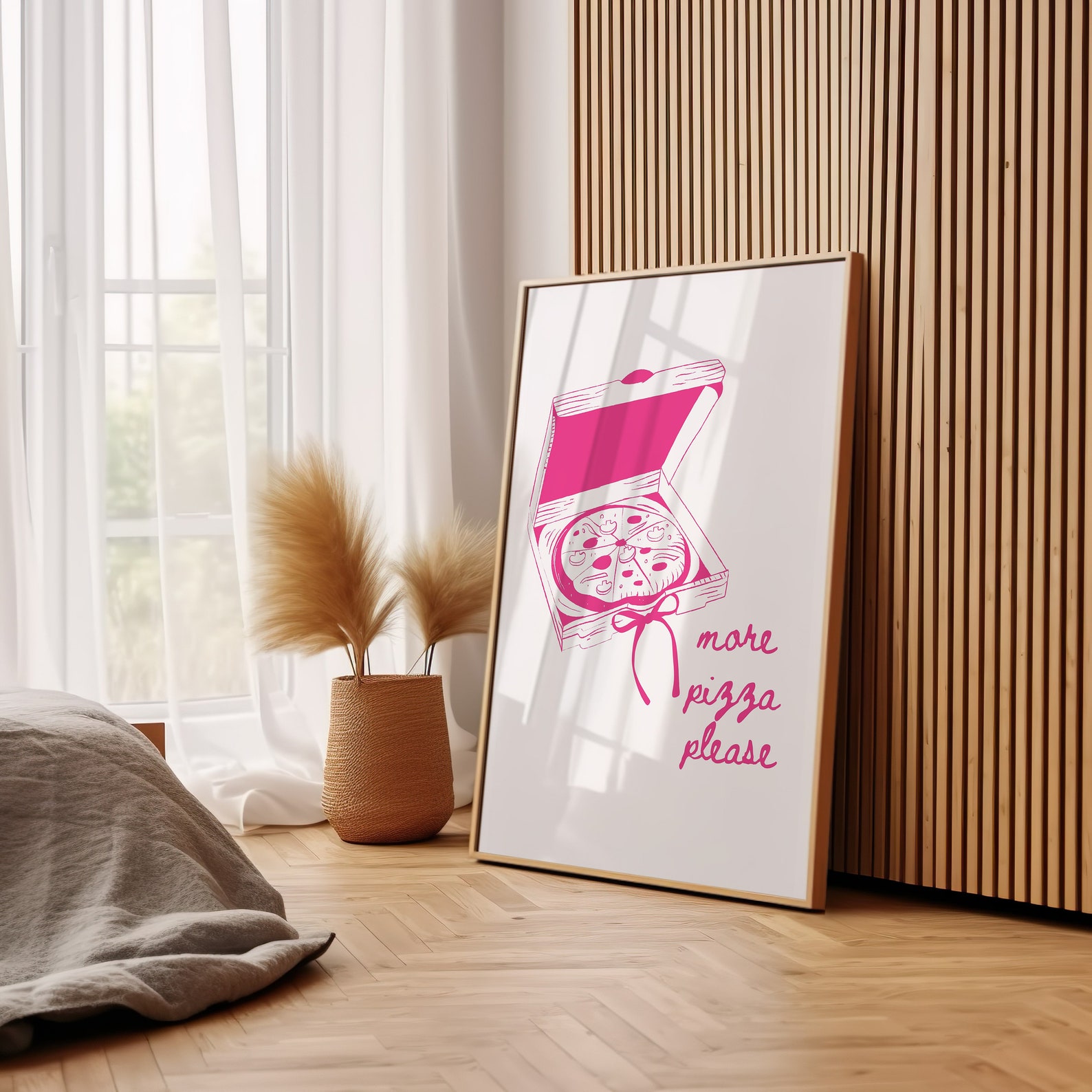 Pizza Print | Pink Kitchen Art (digital Download) - Etsy