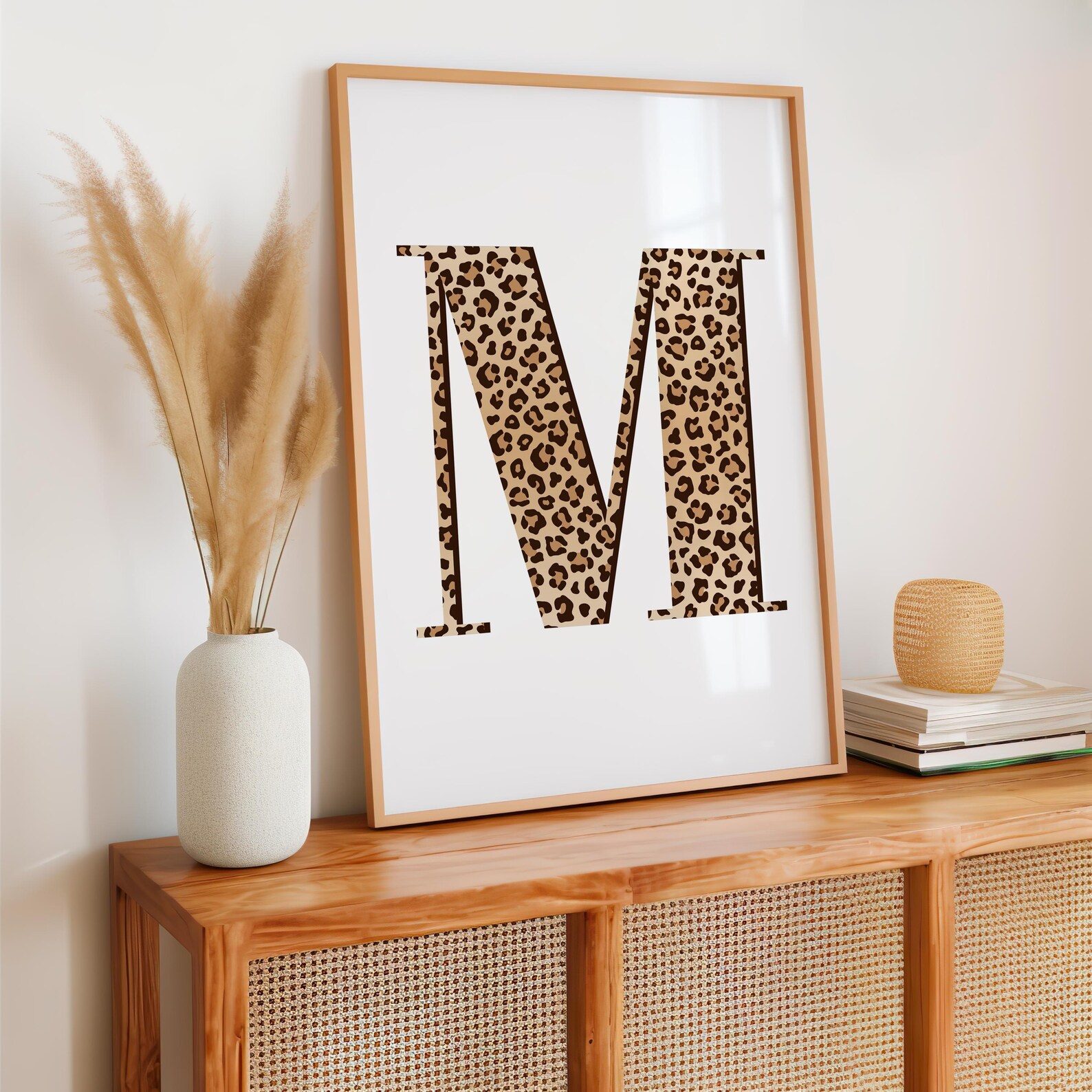 M Letter Print | Leopard Letter Print | Maximalist Wall Decor | Girly ...