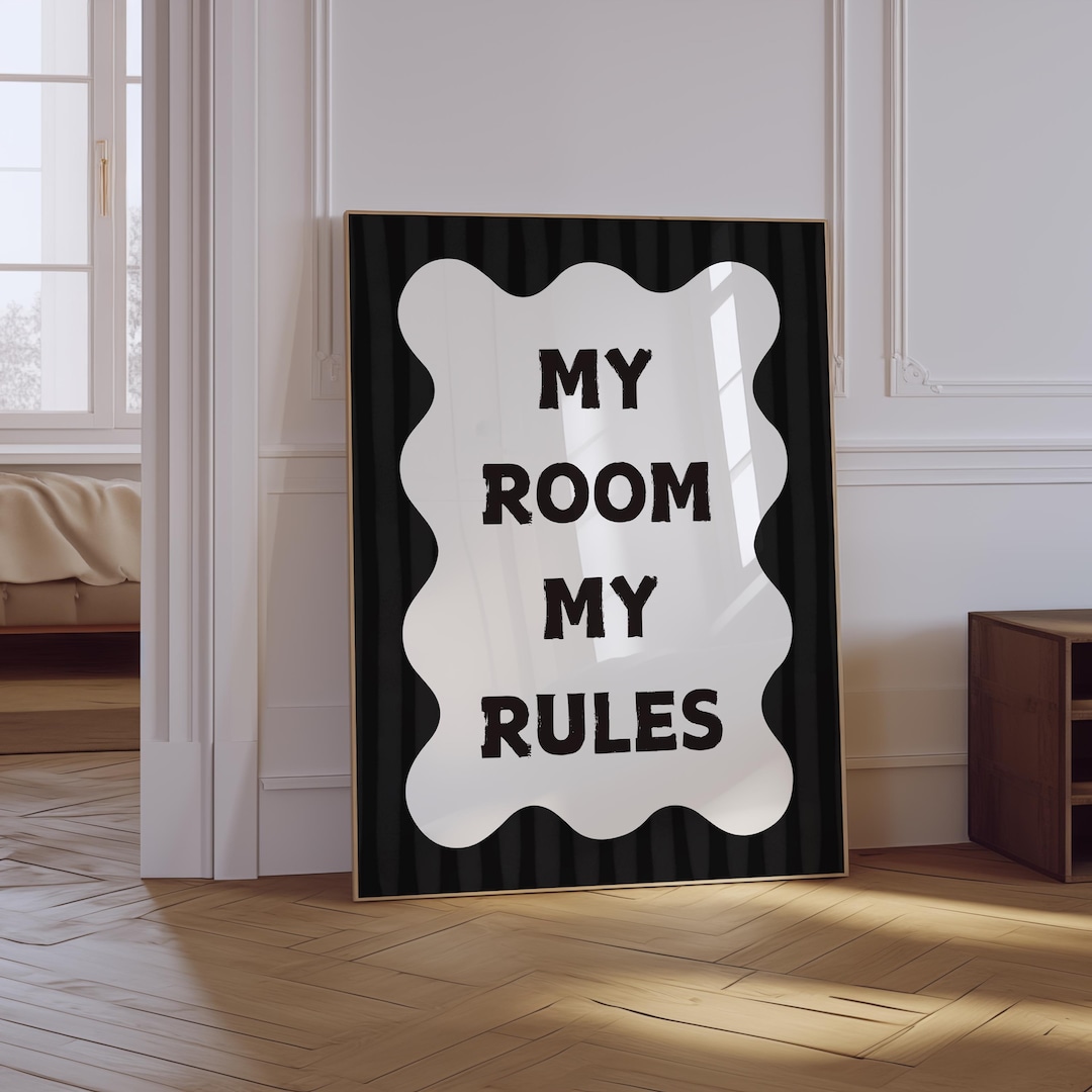 My Room My Rules Poster | Children's Room Print | Funny Kids Bedroom ...