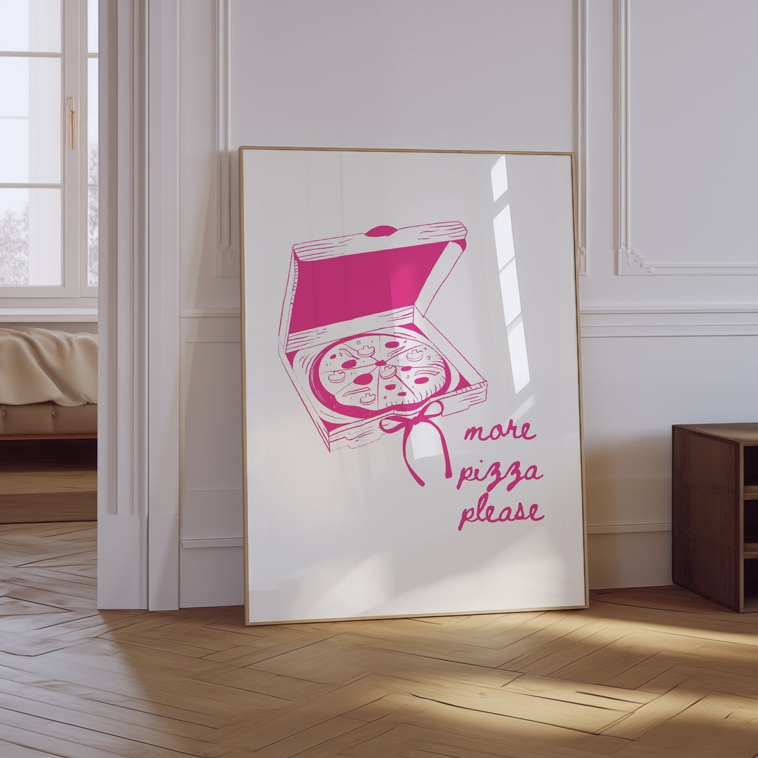 Pizza Print | Pink Kitchen Art (digital Download) - Etsy
