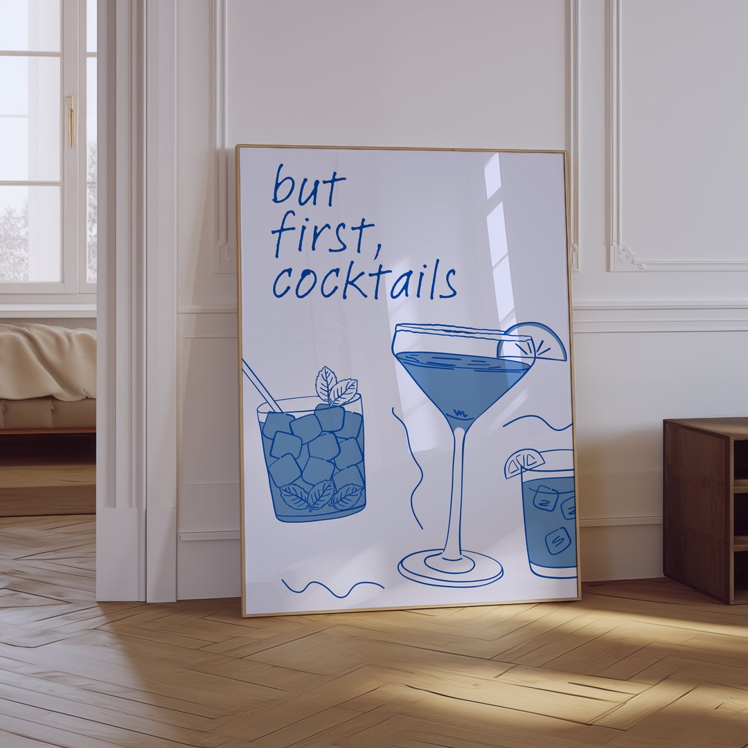 Cocktail Wall Art | Trendy Bar Cart Art | Minimalist Print | Cheers ...