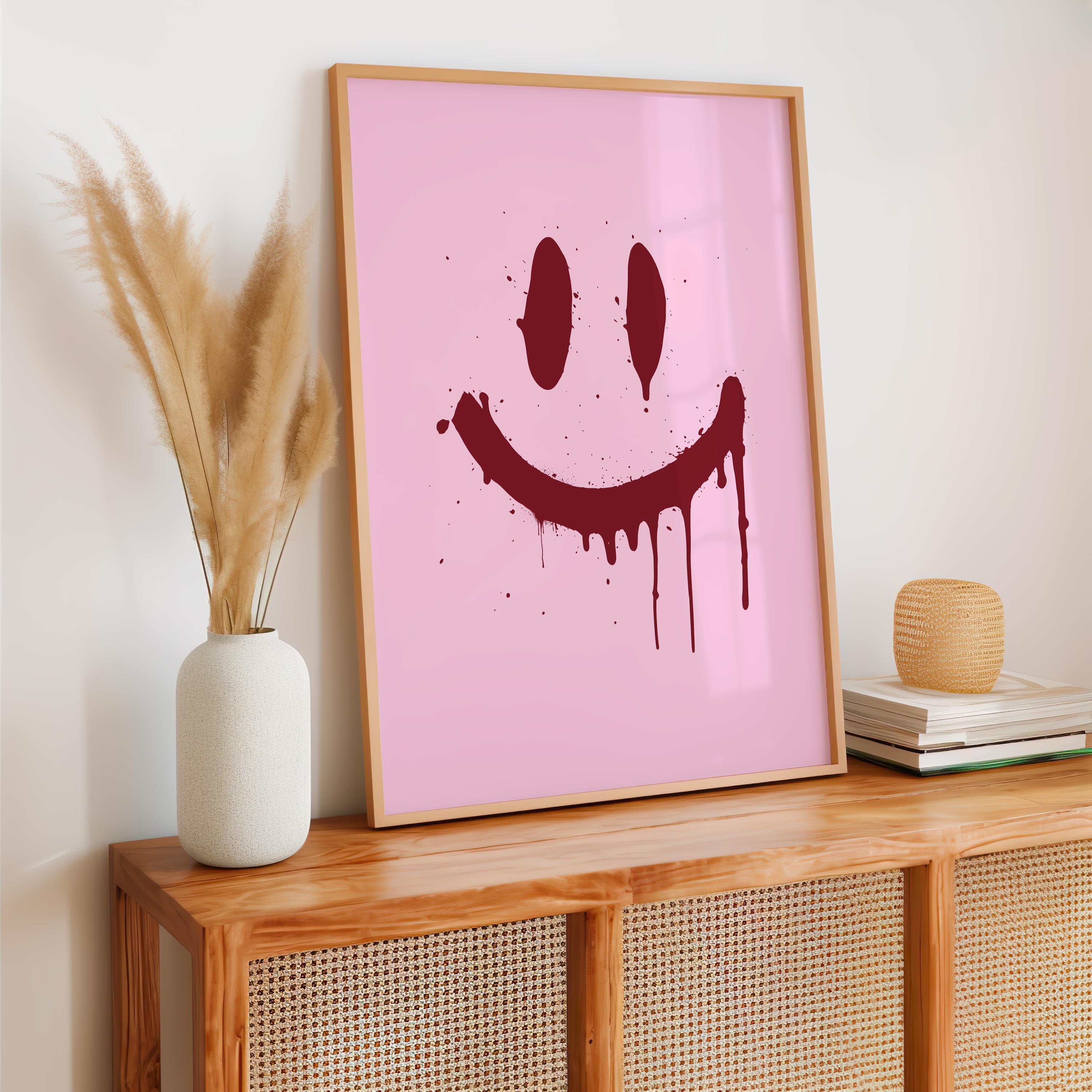 Smiley Face Print | Smiley Face Wall Art | Graffiti Wall Art | Gen Z ...