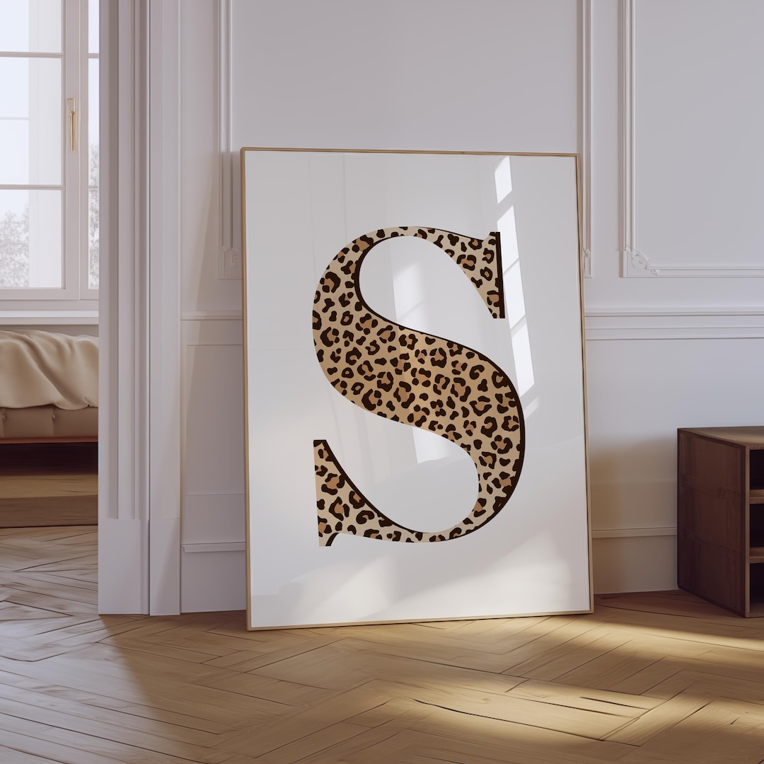 Leopard Print Letter S Poster | Girly Wall Art (digital Download) - Etsy