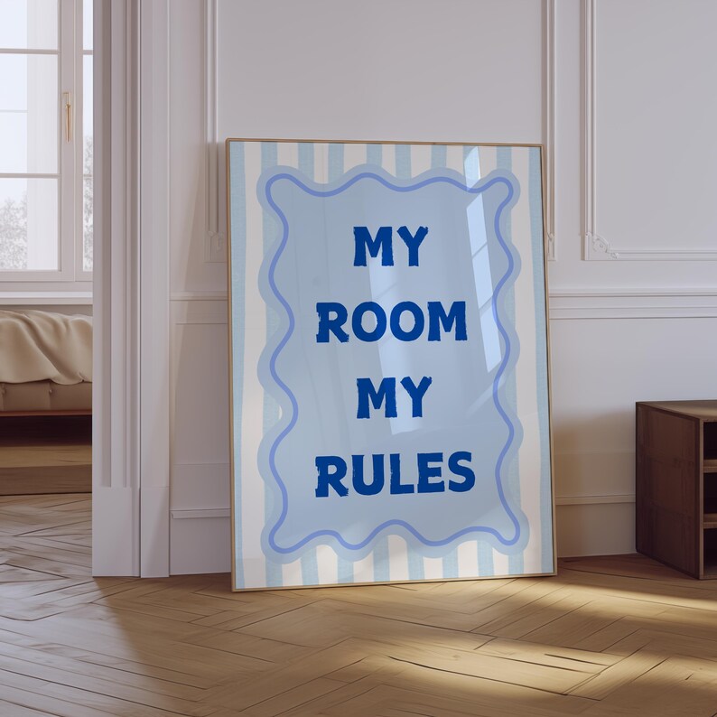 My Room My Rules Poster | Children's Room Print | Funny Kids Bedroom ...