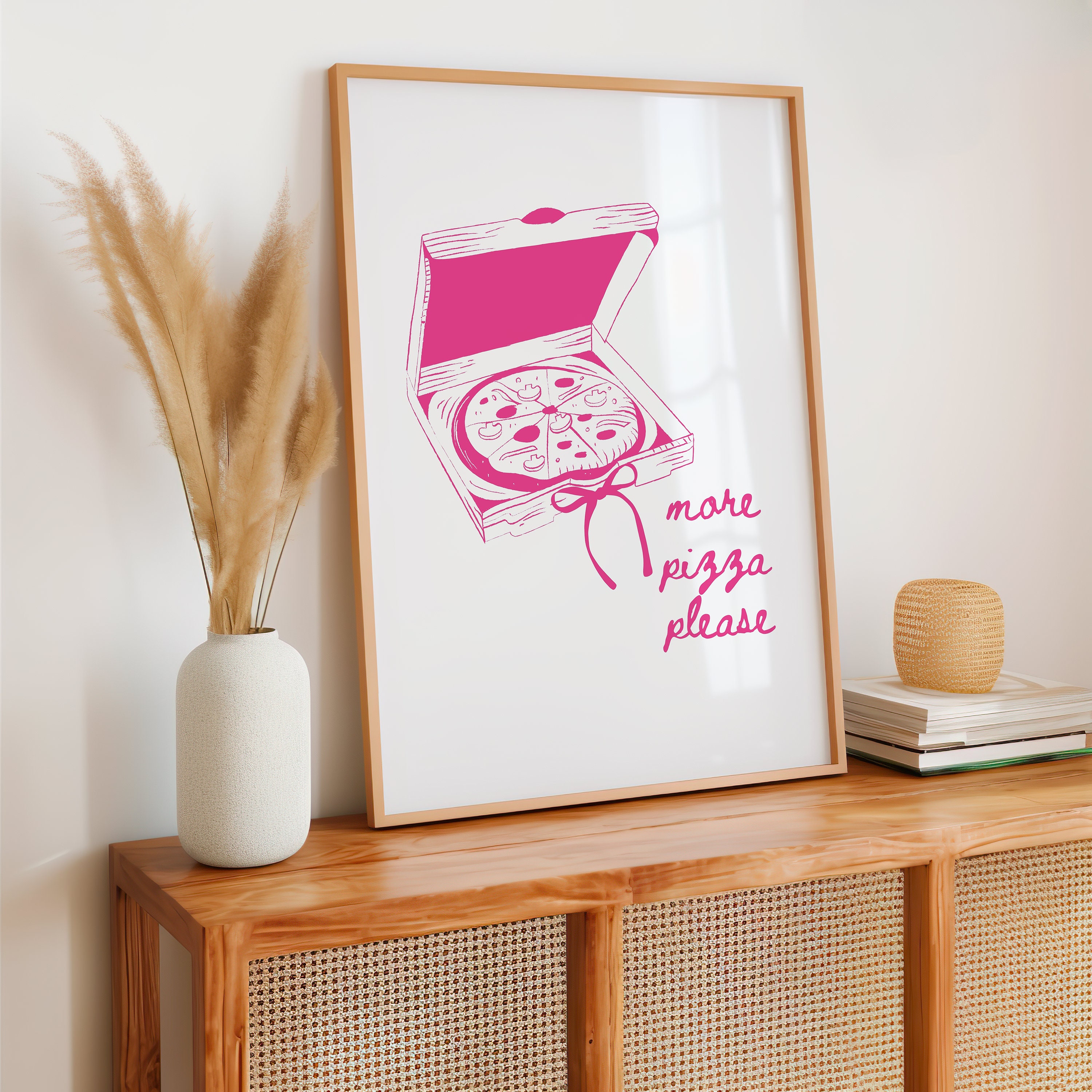 Pizza Print | Trendy Kitchen Poster | More Pizza Please Print | Italian ...