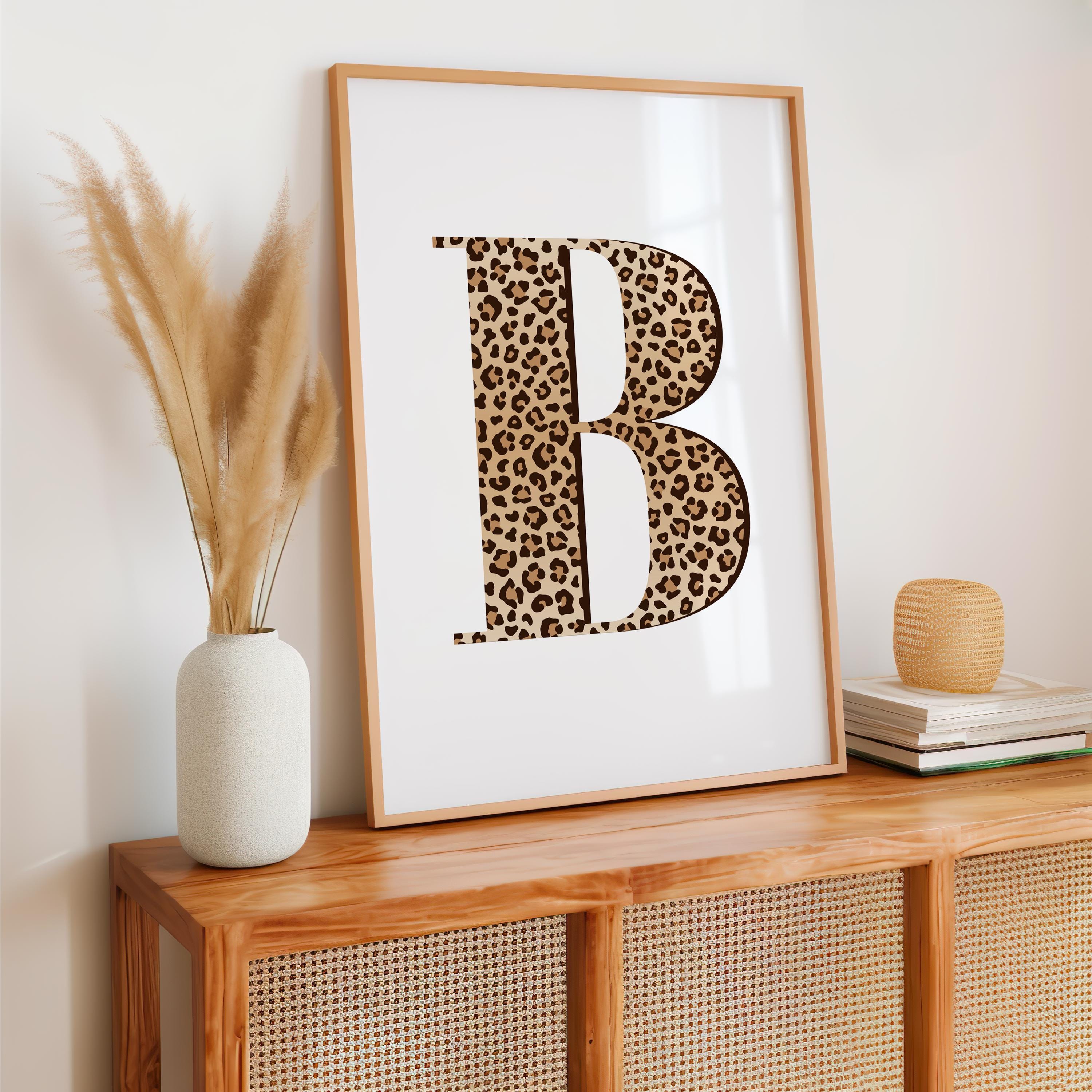 B Letter Print | Leopard Letter Print | Maximalist Wall Decor | Girly ...