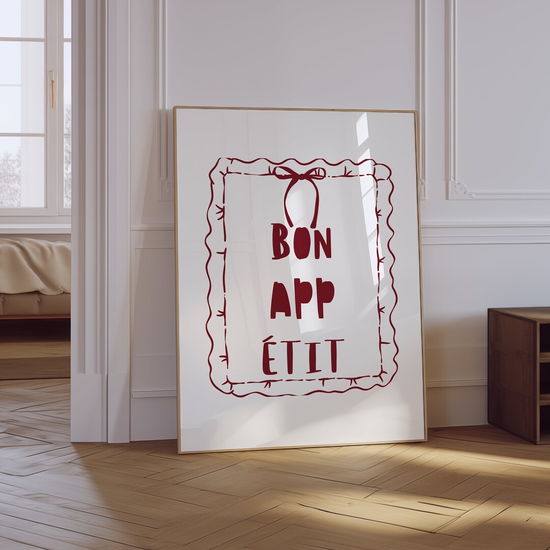 Bon Appetit Print | Modern French Kitchen Decor (digital Download) - Etsy