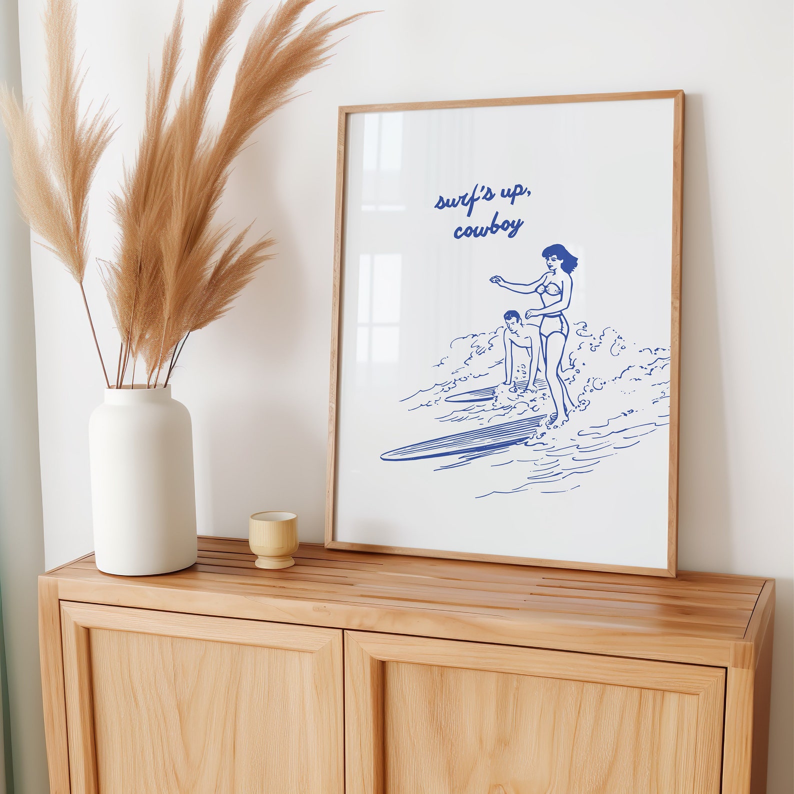 Surfing Poster | Vintage Cowboy Art | Trendy Aesthetic Room Decor ...