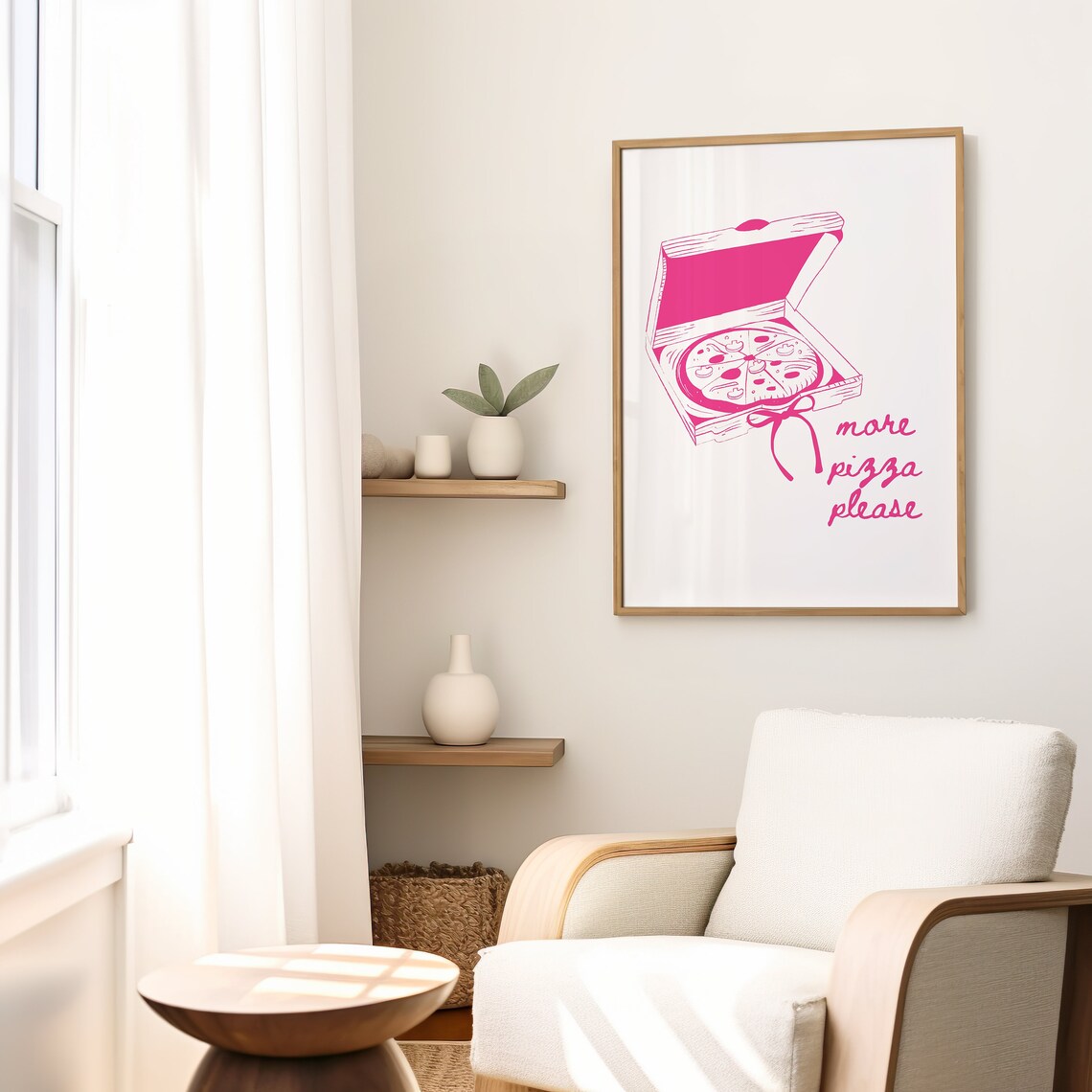 Pizza Print | Pink Kitchen Art (digital Download) - Etsy