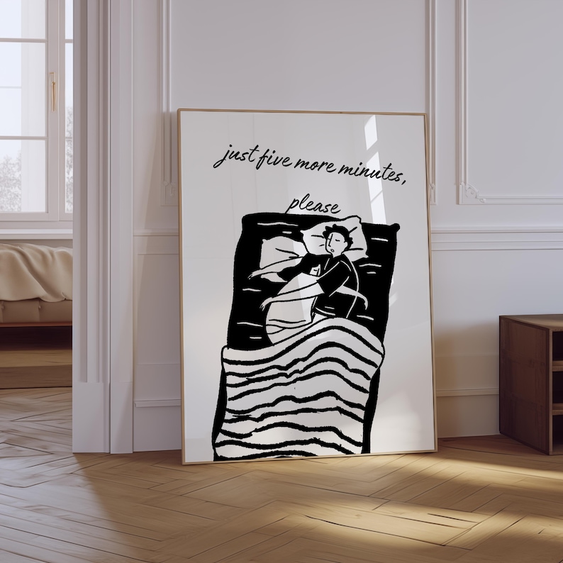 Good Night Poster| Stay in Bed Print | Cute Bedroom Wall Art| Bedroom ...
