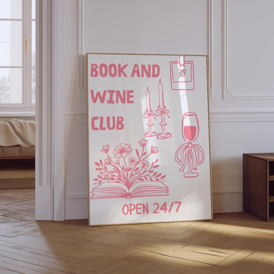 Book Club Poster | Book Lover Wall Art | Trendy Reading Print ...