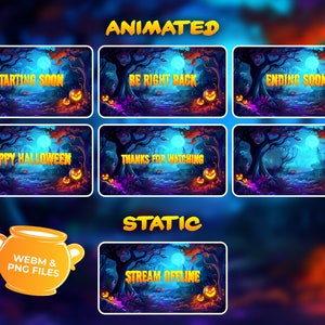 Animated Halloween Stream Screens, Pumpkins Streaming Scenes, Starting ...