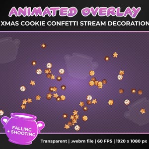 Animated XMAS Cookie Confetti Stream Decoration Overlay, Confetti ...