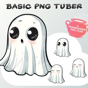 Basic Pngtuber Ghost 3, 4 Transparent Pngs, Animated Kawaii Halloween ...