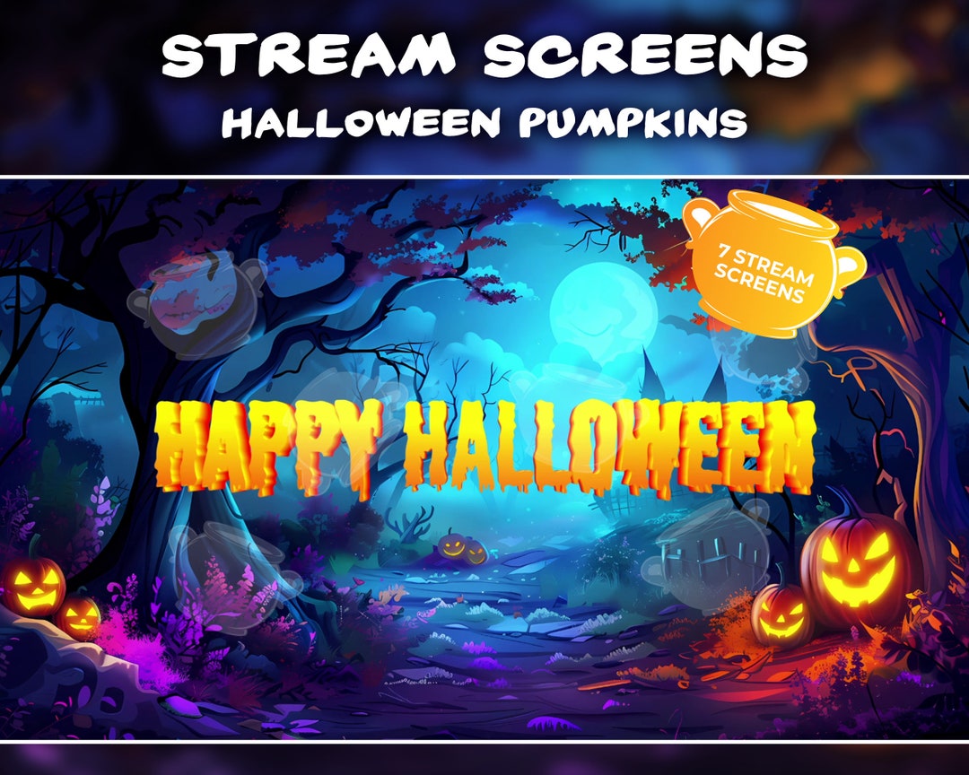 Animated Halloween Stream Screens, Pumpkins Streaming Scenes, Starting ...