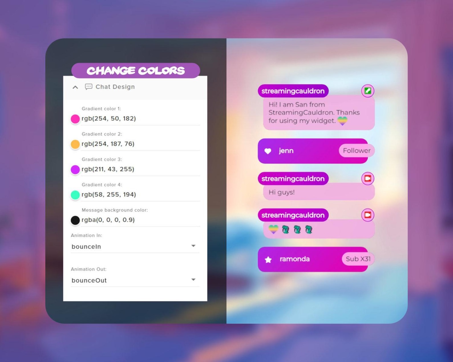 Customizable Chat Widget for Twitch Streamers | Animated Chatbox ...